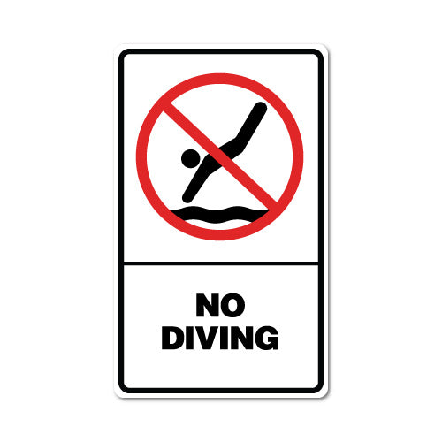 No Diving Sticker | Prohibtion Signage Stickers - Sticker Collective