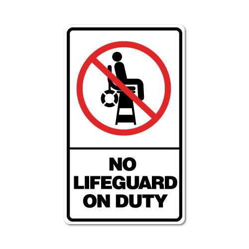 No Life Guard On Duty | Prohibtion Signage Stickers - Sticker Collective