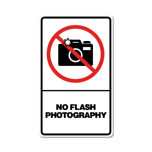 No Flash Photography Sticker | Prohibtion Signage Stickers - Sticker ...