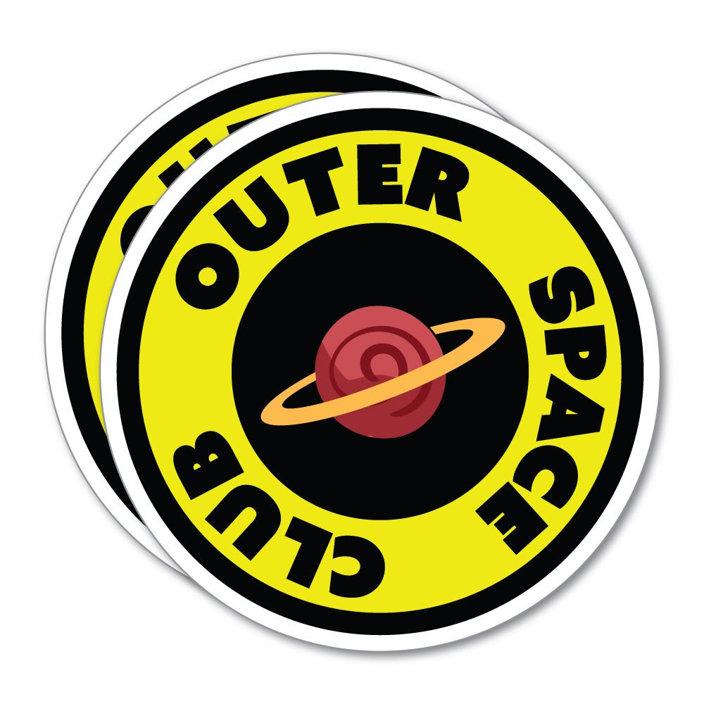 2X Outer Space Club Sticker Decal | Alien Stickers - Sticker Collective