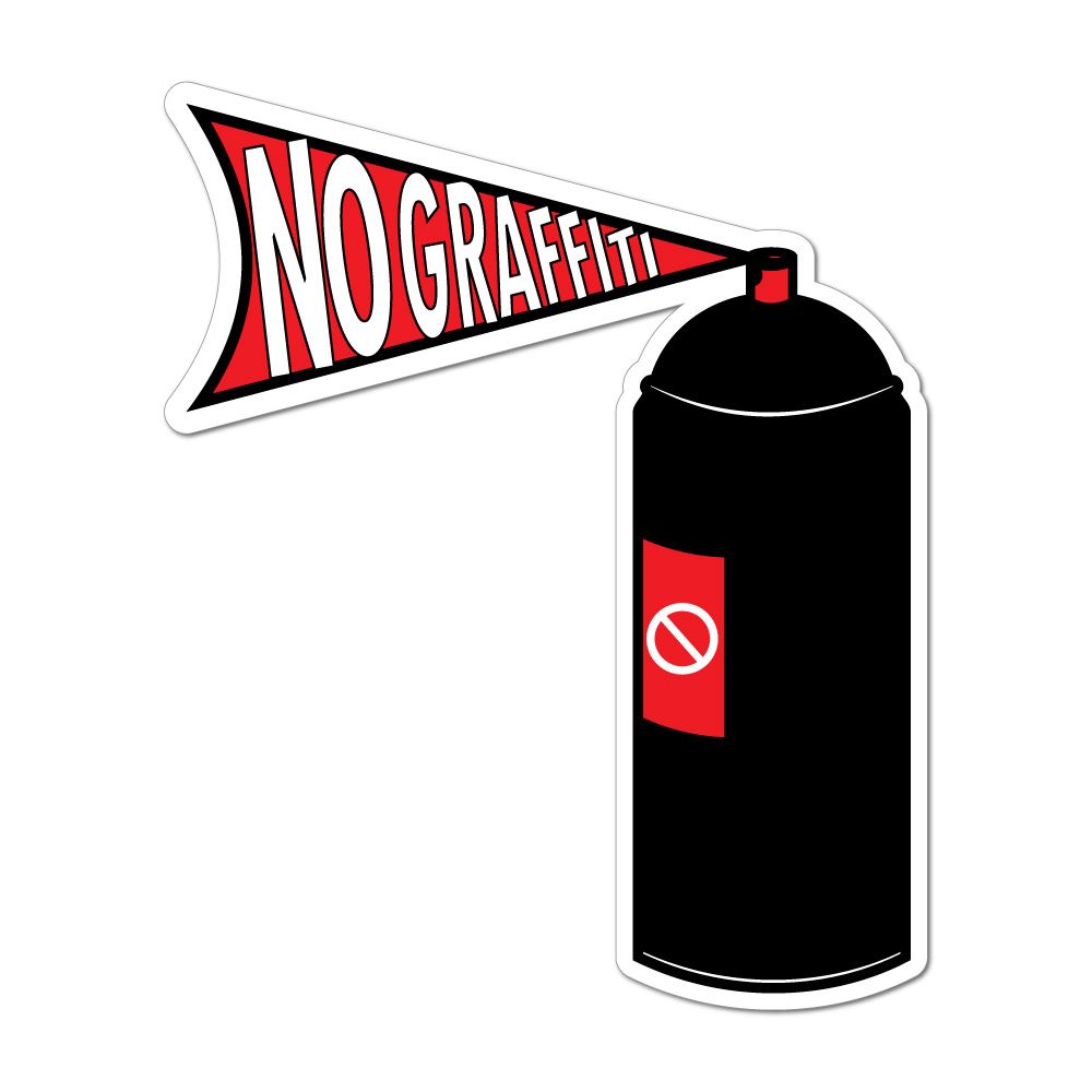 No Graffiti Stop Spray Can Paint Warning Sign Car Sticker Decal ...