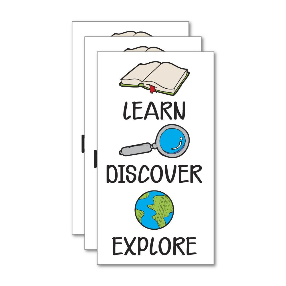 3X Learn Discover Explore Sticker Decal | Geek Stickers - Sticker ...