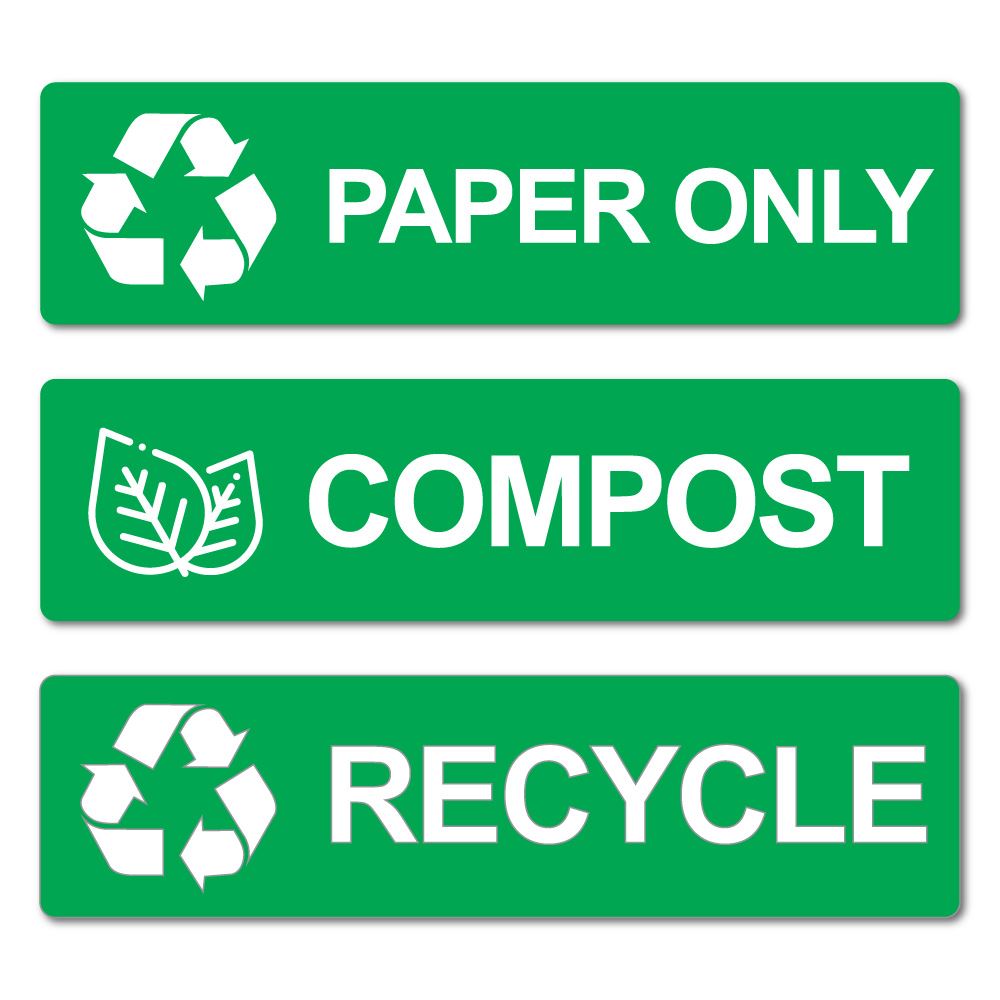 Paper & Compost Bin Recycle Eco Stickers Decal | Boat Stickers ...