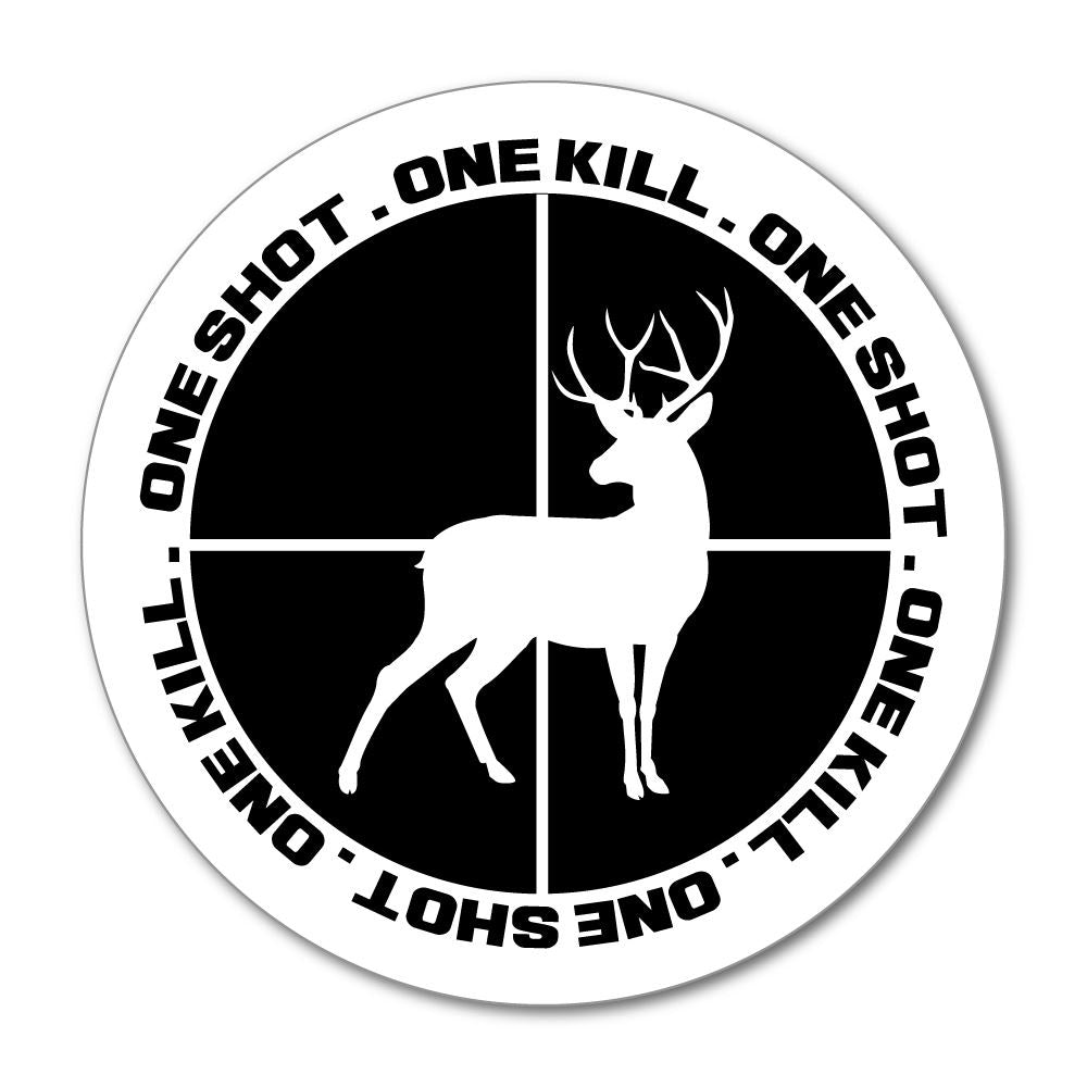 One Shot One Kill Deer Hunting Shooting Gun Car Sticker Decal | General ...