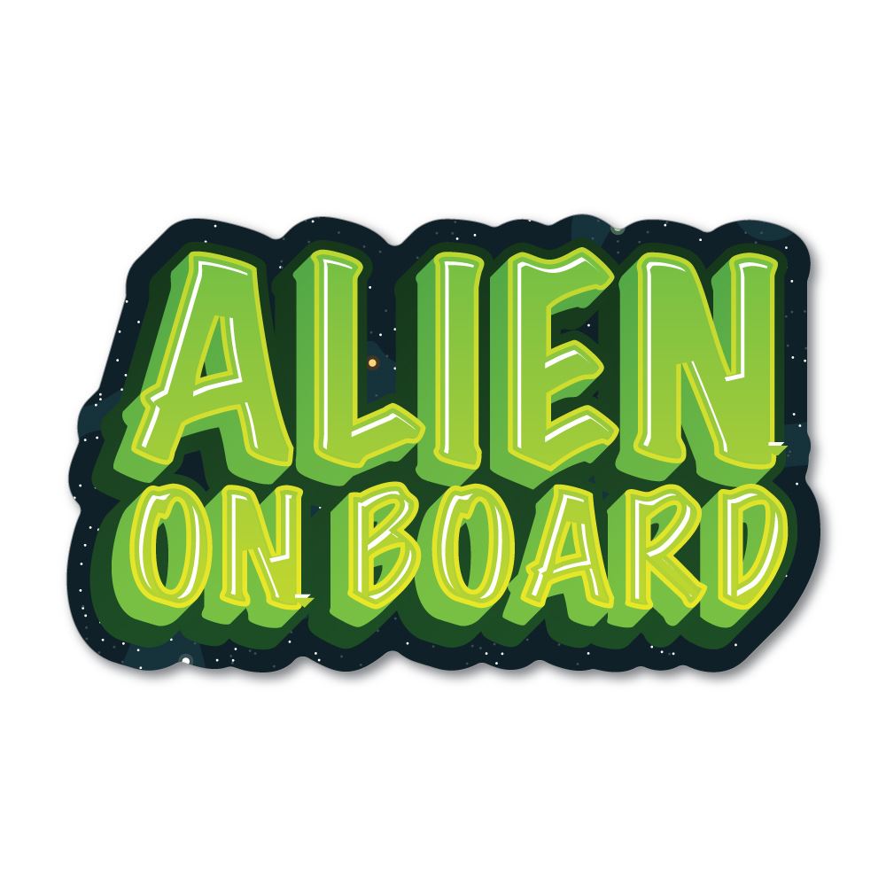 Alien On Board Sticker Decal | Alien Stickers - Sticker Collective