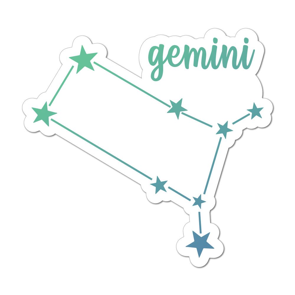 Gemini Laptop Car Sticker Decal | Space Stickers - Sticker Collective