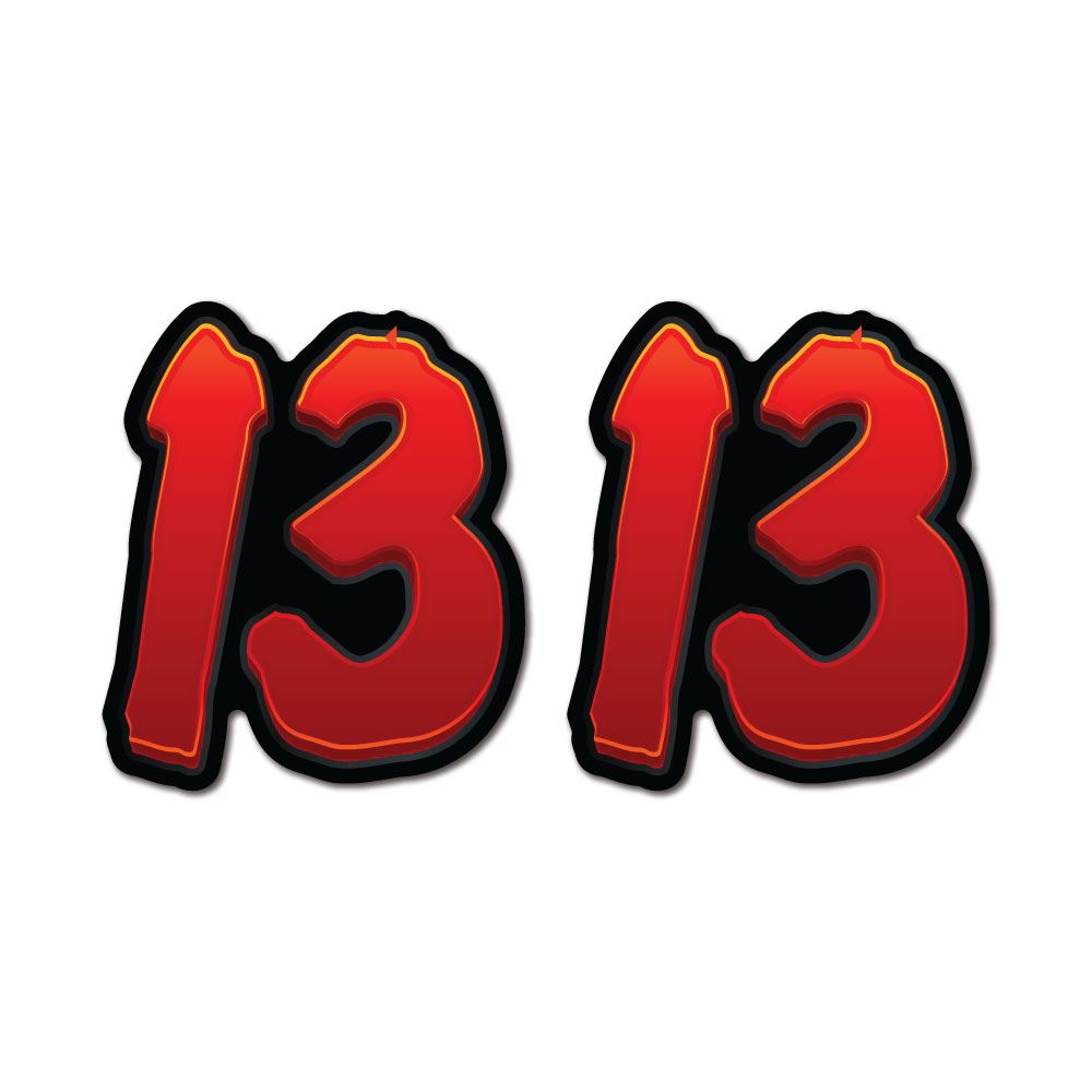 2X Evil Number 13 Sticker Decal | Grunge Stickers - Sticker Collective