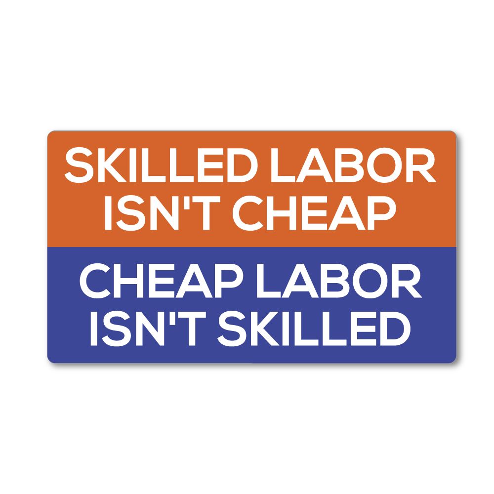 Skilled Labor Sticker Decal | Cause Stickers - Sticker Collective