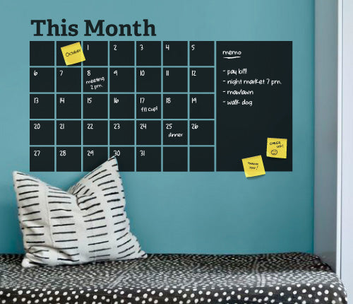 Chalkboard Calendar Monthly Wall Sticker — Sticker Collective