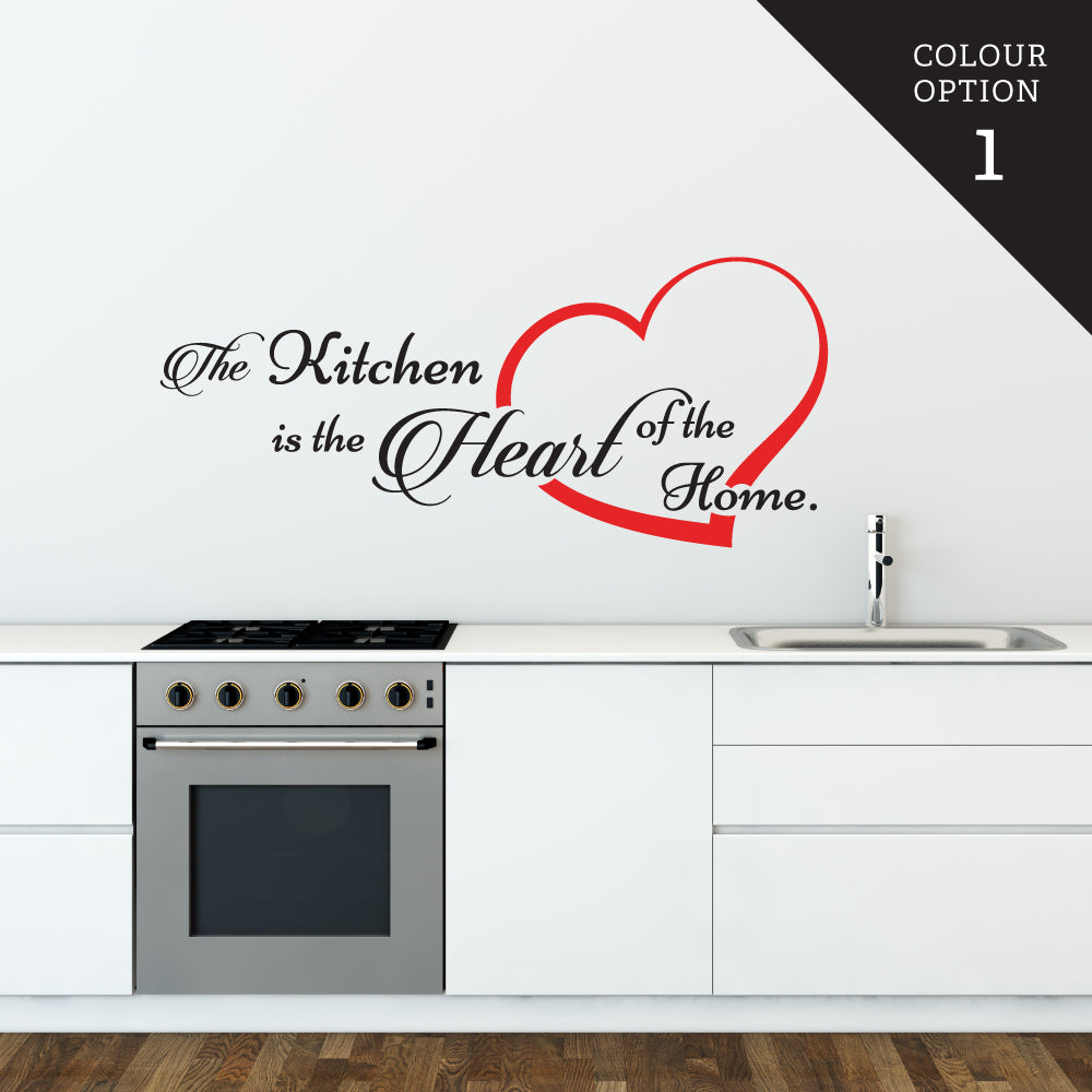 Kitchen Is The Heart Of The Home Red Heart Wall Sticker — Sticker ...