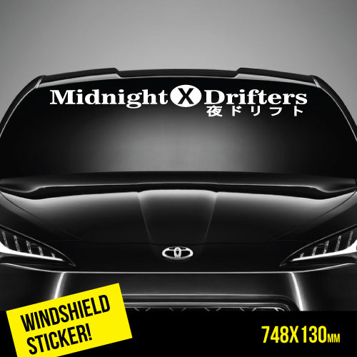 Midnight Drifters Windshield Top Jdm Sticker | Windshield Stickers ...