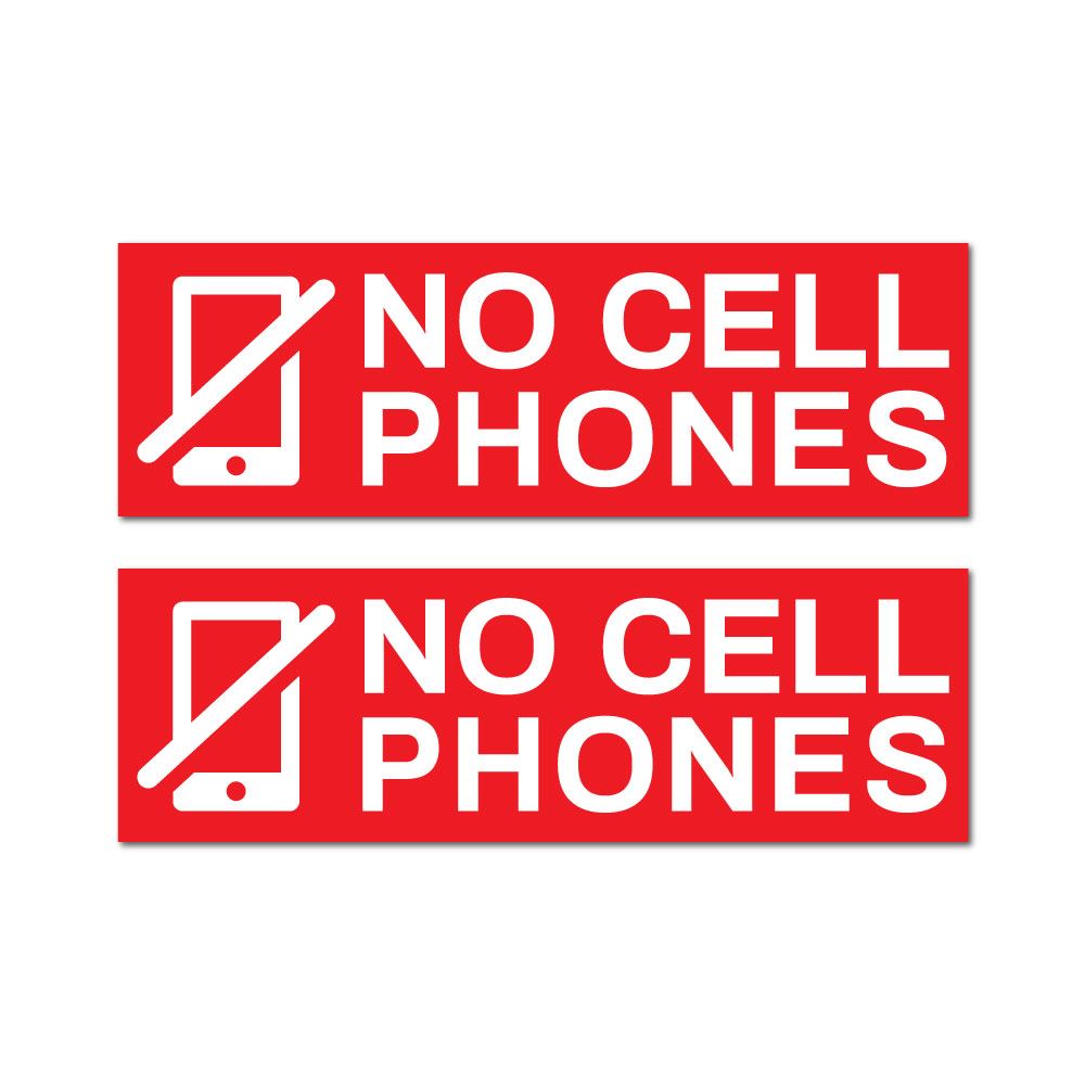 2X No Cell Phone Sticker Decal | Funny Warning Stickers - Sticker ...