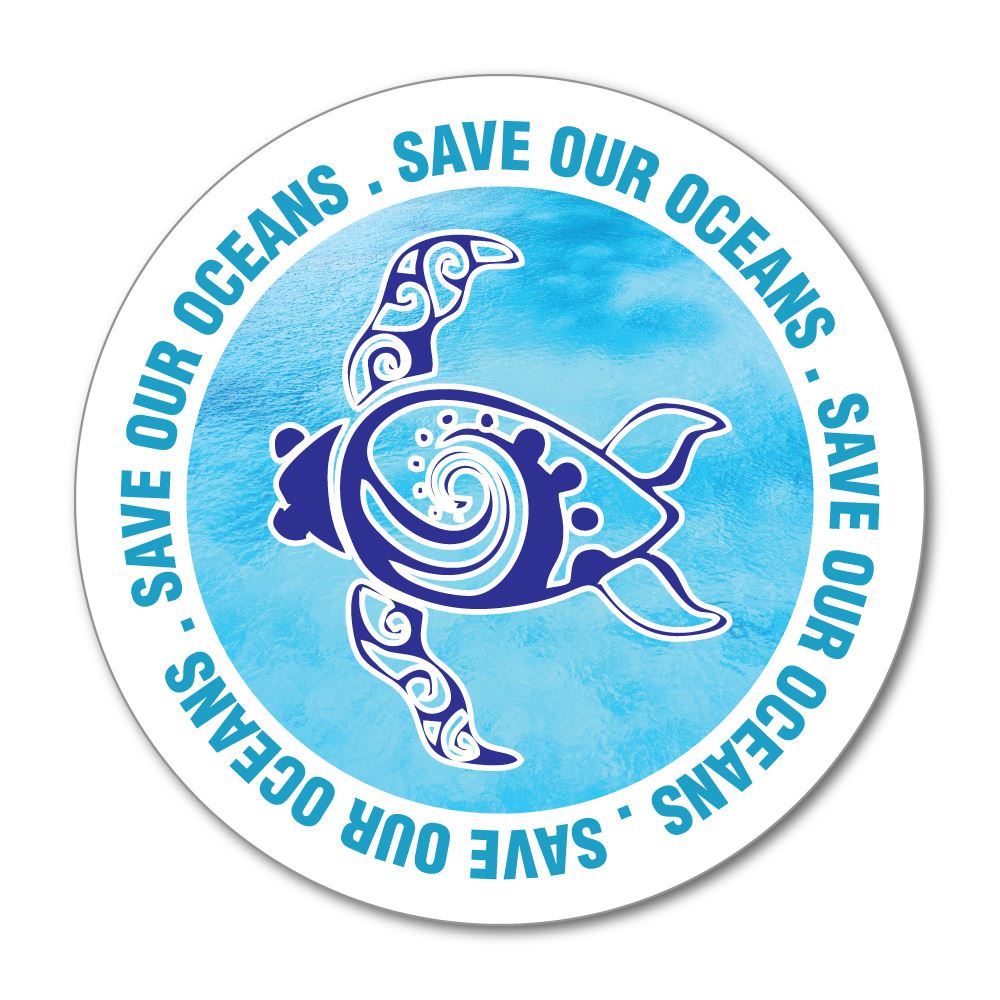 Save Our Oceans Turtle Sea Blue Environment Marine Life Car Sticker ...