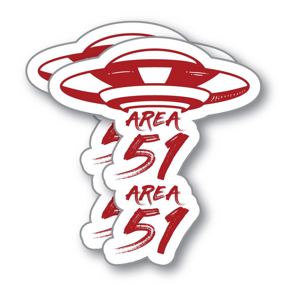 2X Area 51 Ufo Sticker Decal | Alien Stickers - Sticker Collective