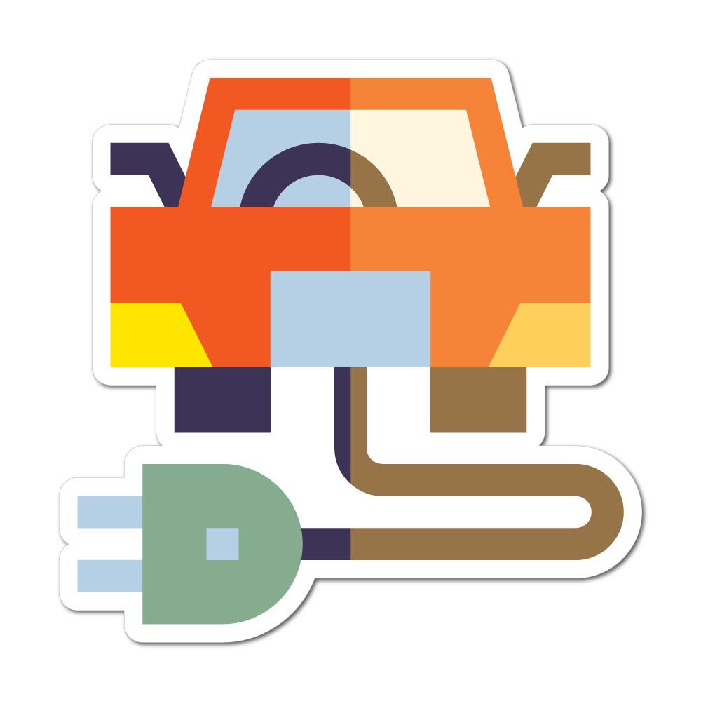 Electric Car Sticker Decal | Environment Stickers - Sticker Collective