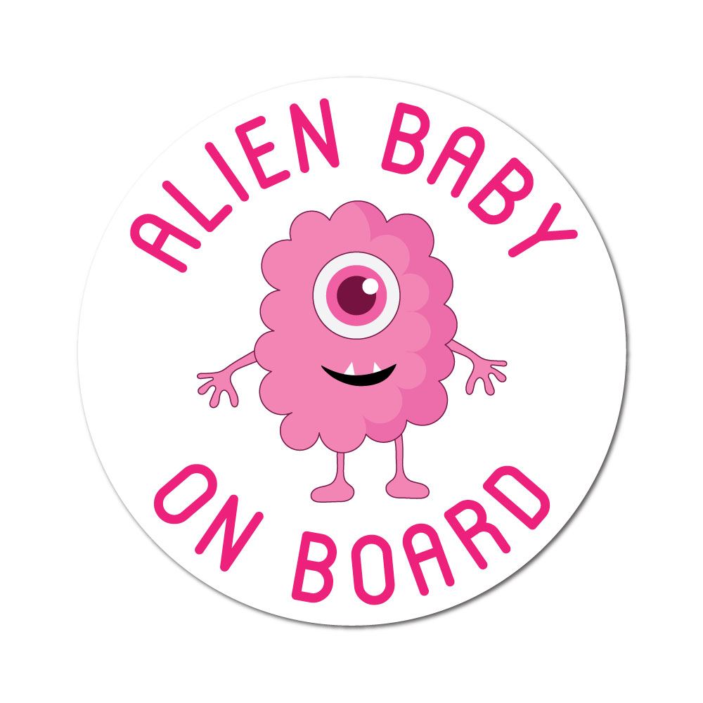 Alien Baby On Board Sticker Decal | Space Stickers - Sticker Collective