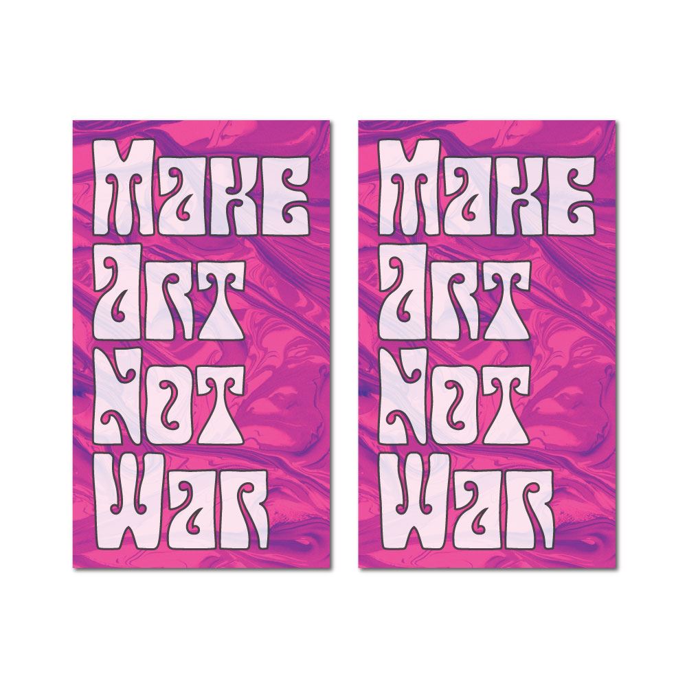 2X Make Art Not War Sticker Decal | Pop Art Stickers - Sticker Collective