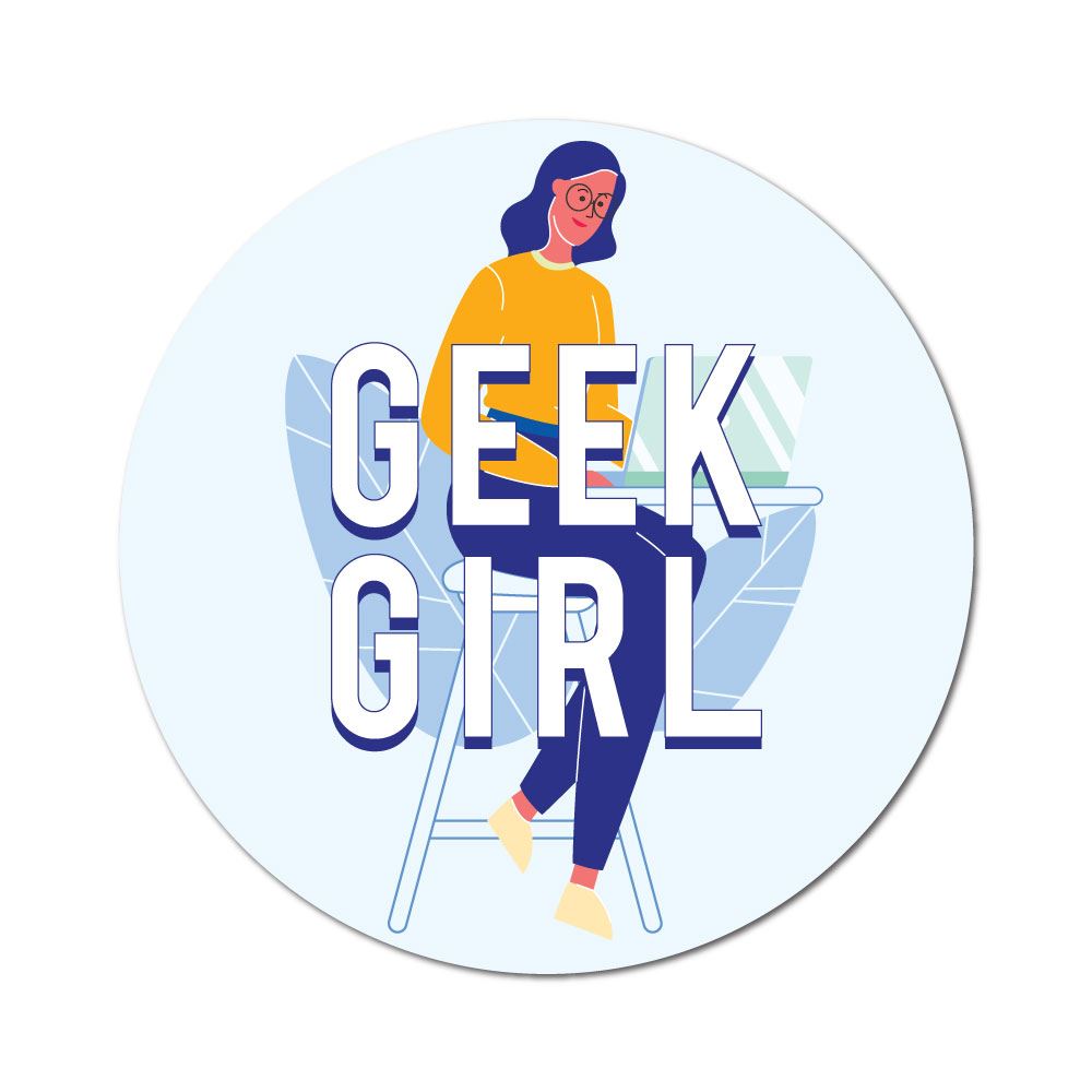 Geek Girl Sticker Decal | Geek Stickers - Sticker Collective