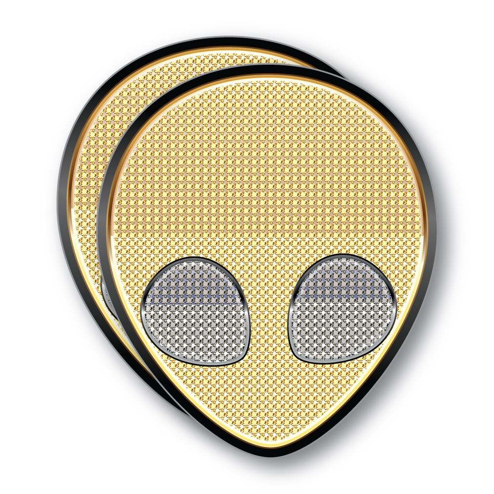 2X Diamond Alien Head Sticker Decal | Alien Stickers - Sticker Collective