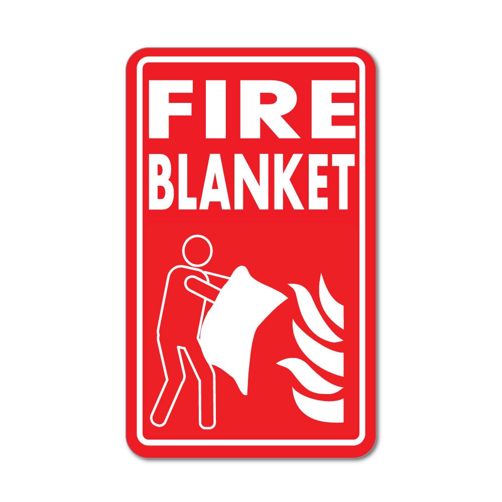 Safety Fire Blanket Red Sign Warning Flames Car Sticker Decal | General ...