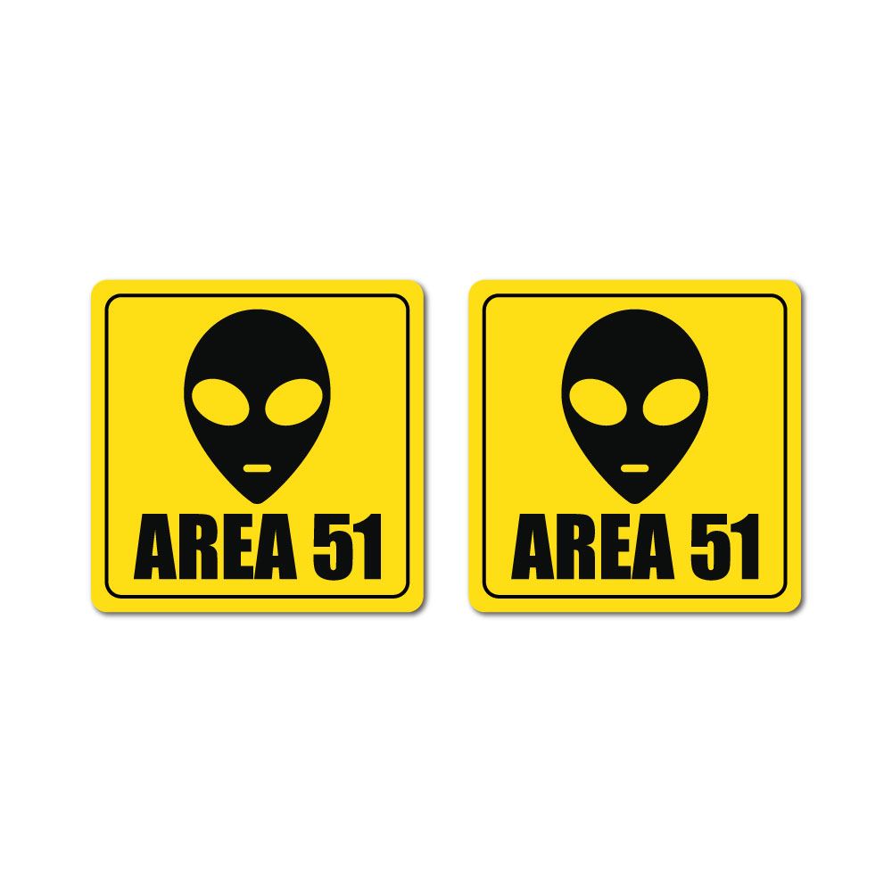 2X Area 51 Aliens Sticker Decal | Space Stickers - Sticker Collective